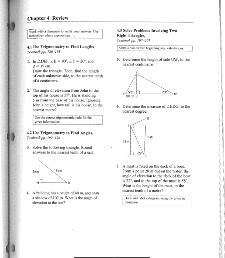 Solved Chapter 4 Review Work with a classmate to verify your | Chegg.com