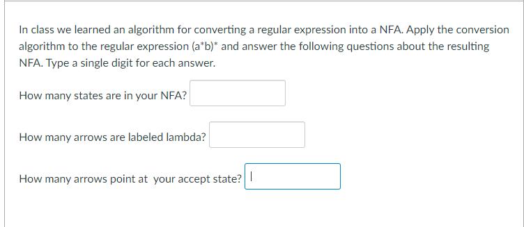 Solved In class we learned an algorithm for converting a | Chegg.com