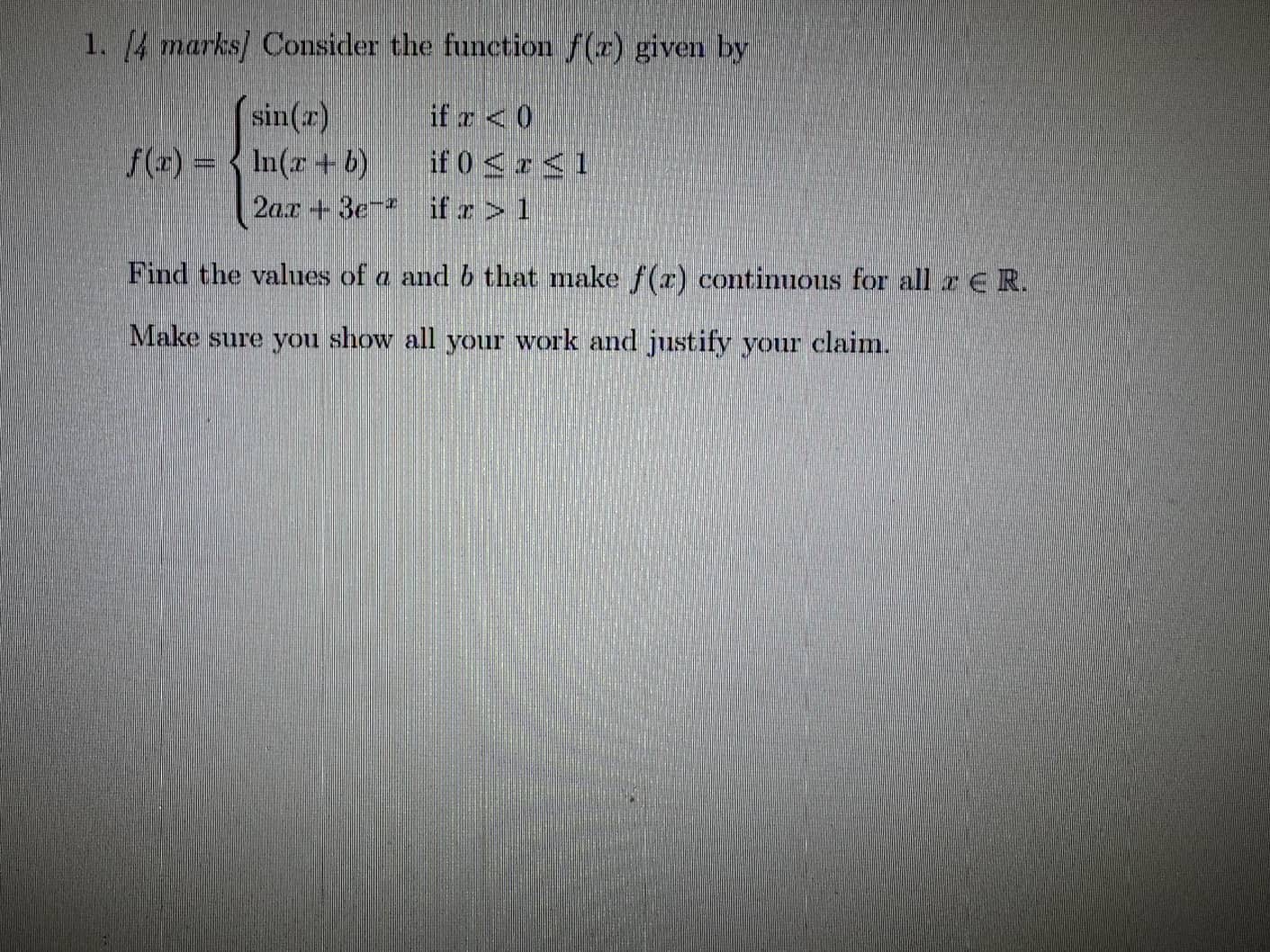 Solved 1. [4 marks] Consider the function f(x) given by | Chegg.com