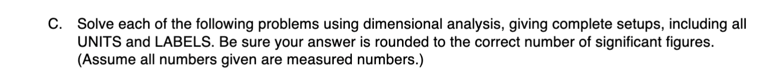 Solved C. Solve each of the following problems using | Chegg.com
