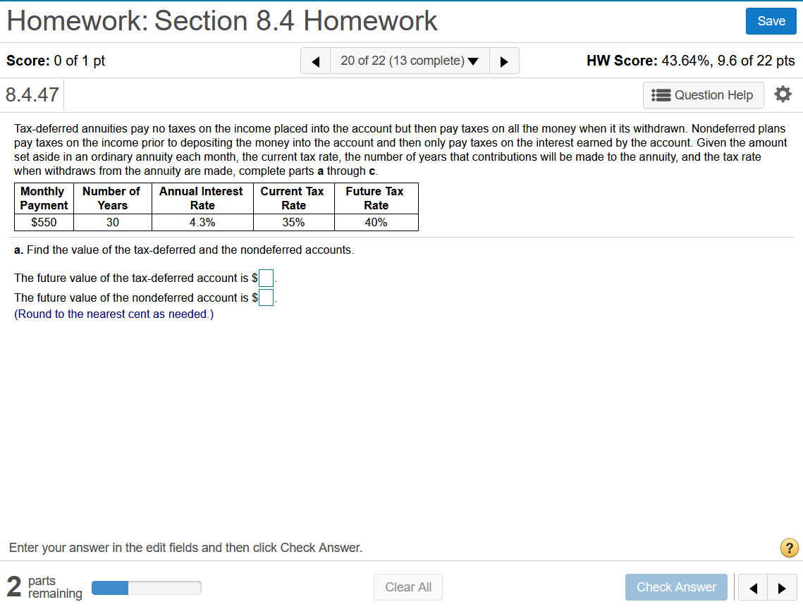 Solved Homework Section 8 4 Homework Save Score 0 Of 1 Pt