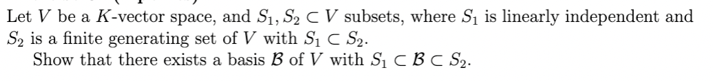 Let V be a K-vector space, and S1,S2⊂V subsets, where | Chegg.com