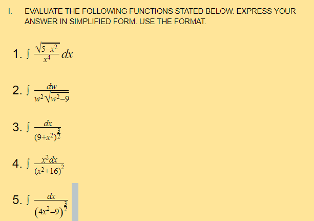 Solved EVALUATE THE FOLLOWING FUNCTIONS STATED BELOW. | Chegg.com
