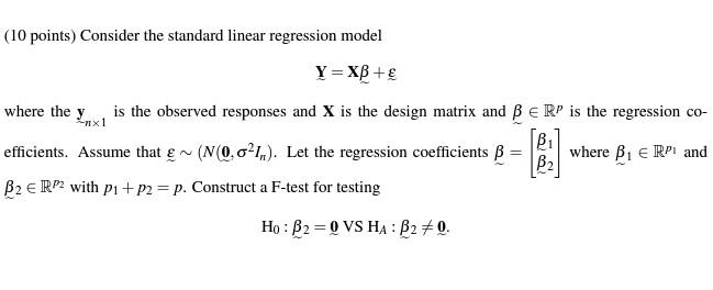 Solved (10 points) Consider the standard linear regression | Chegg.com