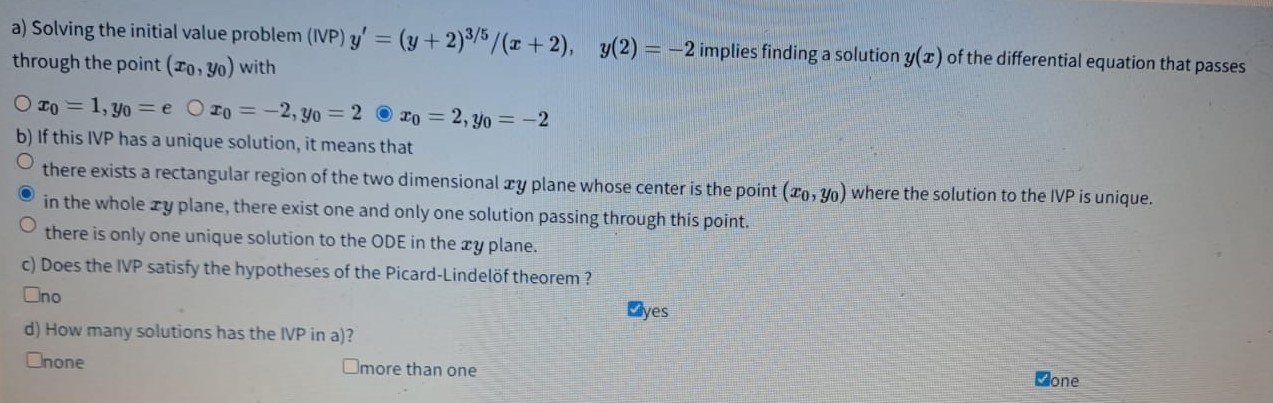 Solved a) Solving the initial value problem (IVP) | Chegg.com