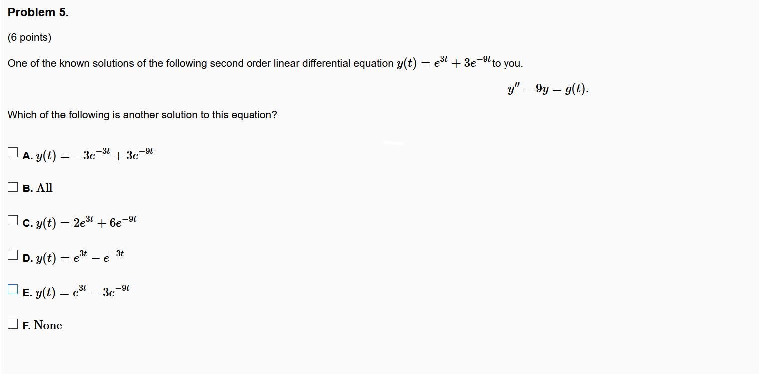 Solved Problem 5. (6 points) -91 One of the known solutions | Chegg.com