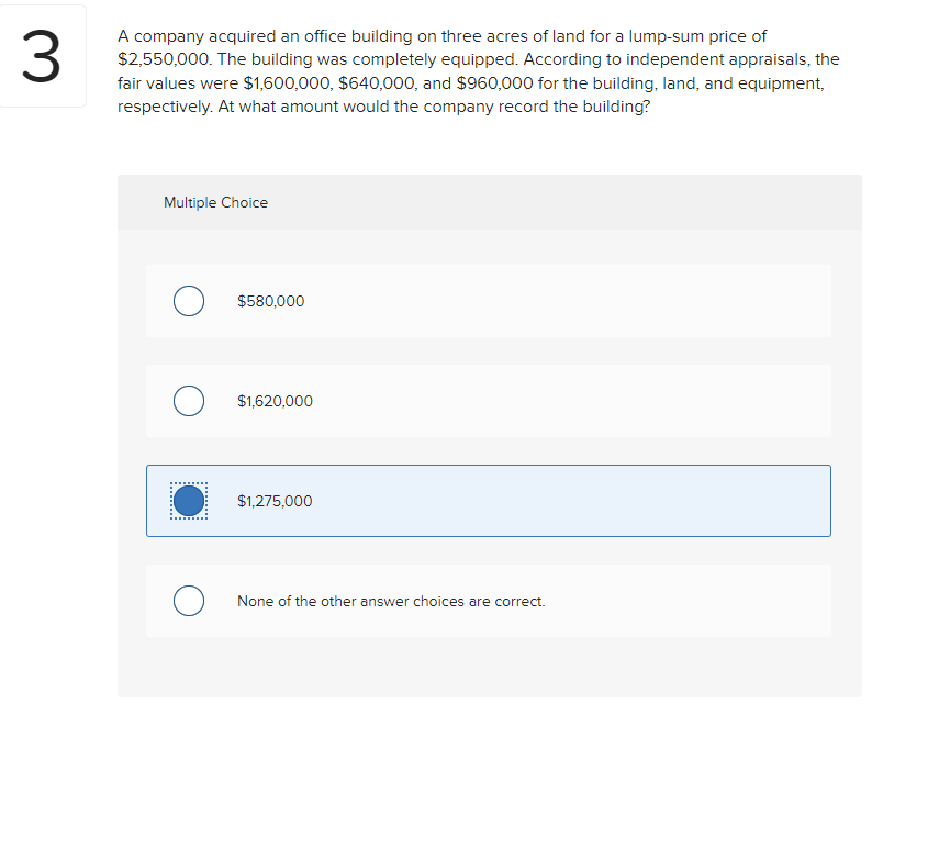 Solved A company acquired an office building on three acres | Chegg.com