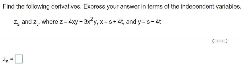 Solved Find the following derivatives. Express your answer | Chegg.com