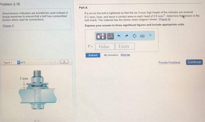 Solved Problem 3.16 Part A Direct tension indicators are | Chegg.com