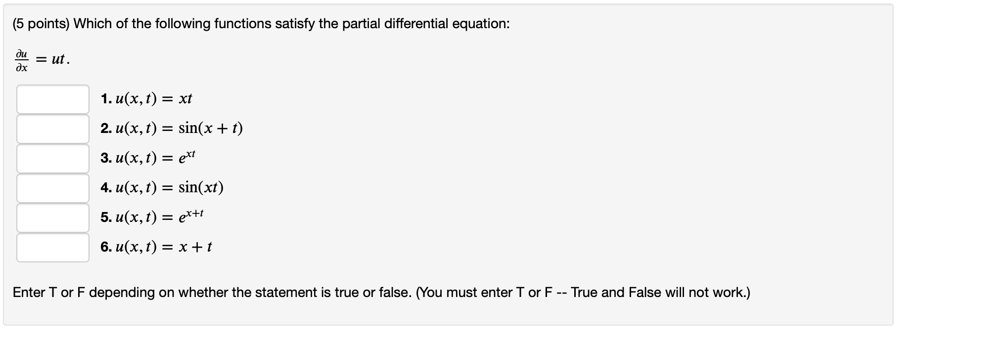 Solved (5 points) Which of the following functions satisfy | Chegg.com