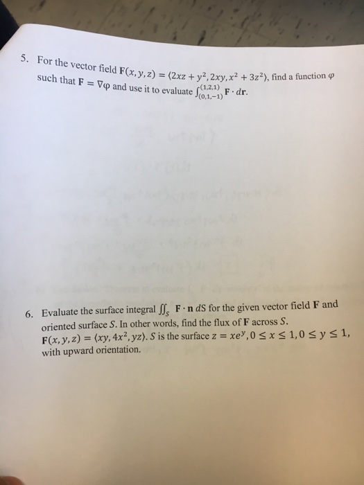 Solved 5. For the vector field F(x, y, z)=(2x2+y?,2xy, | Chegg.com
