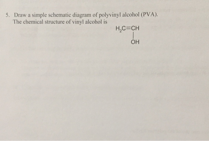 Solved Draw a simple schematic diagram of polyvinyl alcohol | Chegg.com