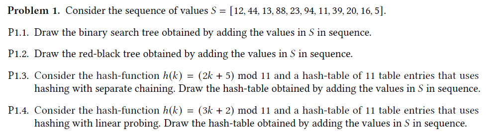 Solved Problem 1. Consider the sequence of values | Chegg.com