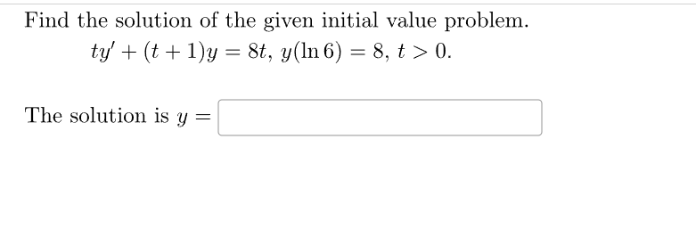 Solved Find the solution of the given initial value problem. | Chegg.com