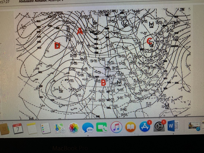Solved Q1) On the 850mb pressure chart shown, | Chegg.com
