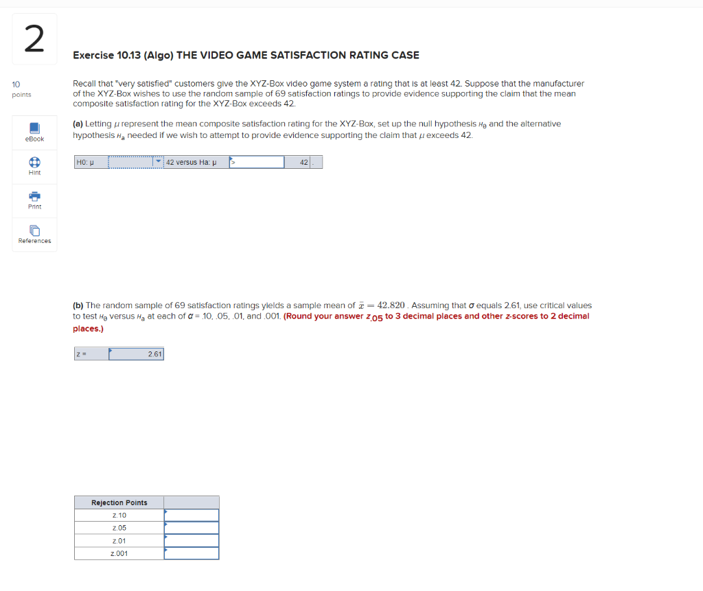 Solved Exercise 10.13 (Algo) THE VIDEO GAME SATISFACTION | Chegg.com