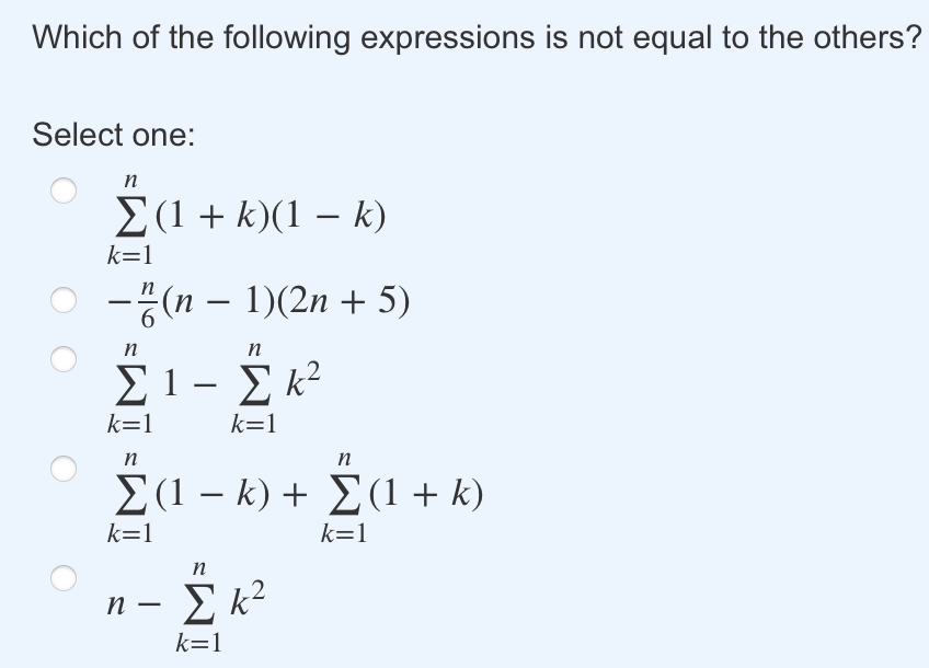 Solved Which of the following expressions is not equal to | Chegg.com
