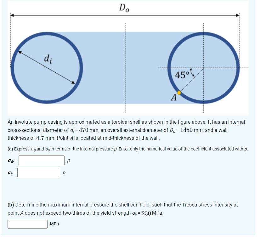 Solved An involute pump casing is approximated as a toroidal | Chegg.com