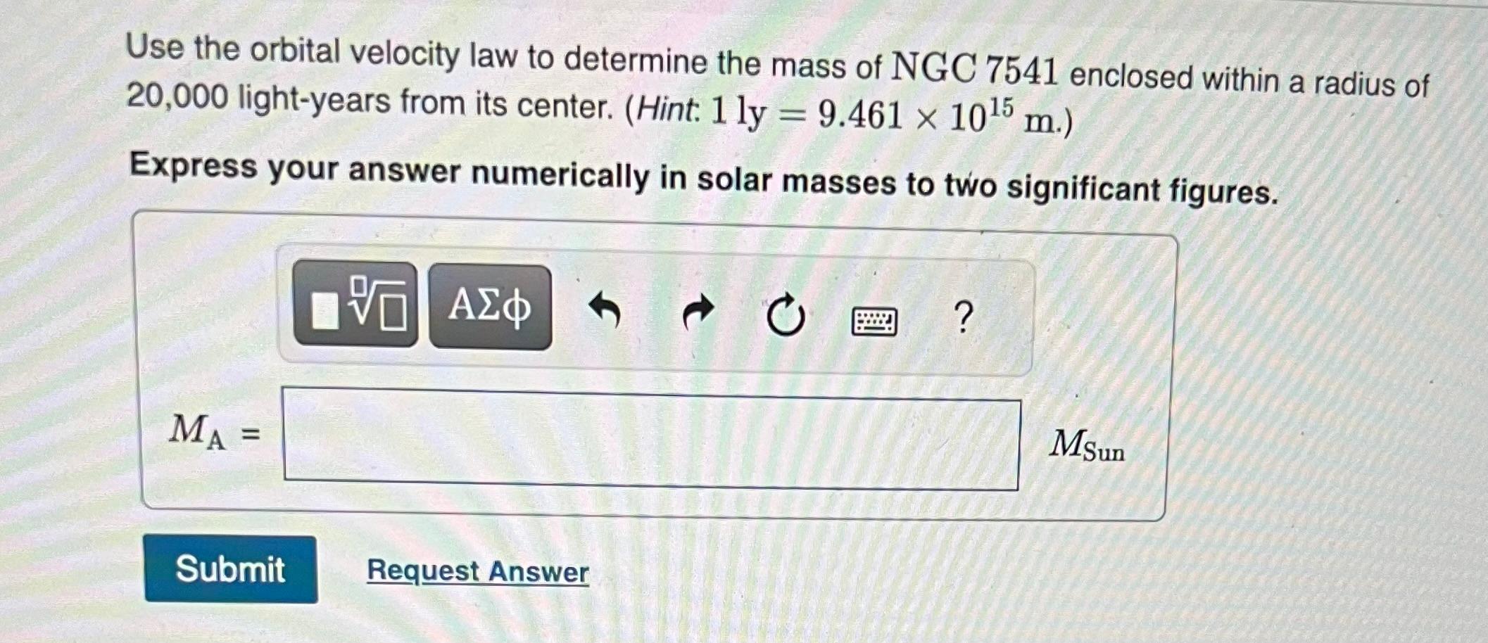 Solved Use the orbital velocity law to determine the mass of | Chegg.com
