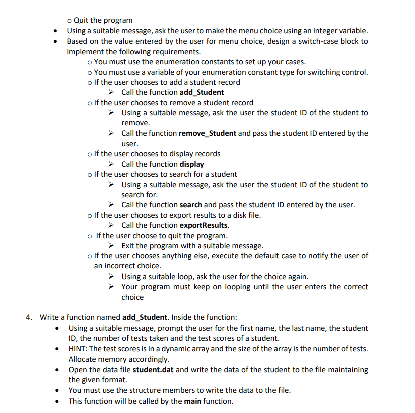 Solved PROGRAM DESCRIPTION In this project, you have to | Chegg.com