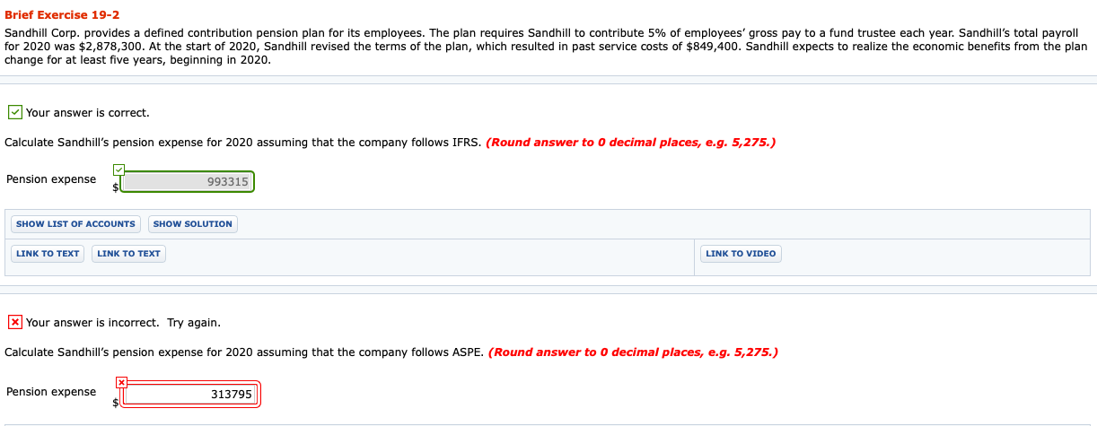 Solved Brief Exercise 19-2 Sandhill Corp. provides a defined | Chegg.com