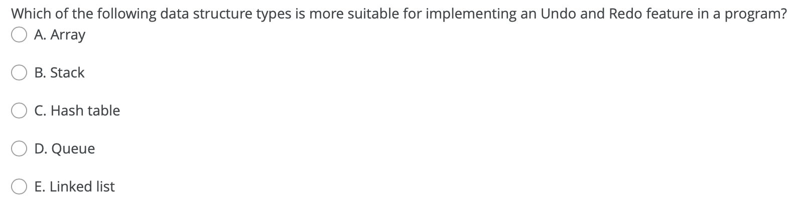 Solved Which of the following data structure types is more | Chegg.com
