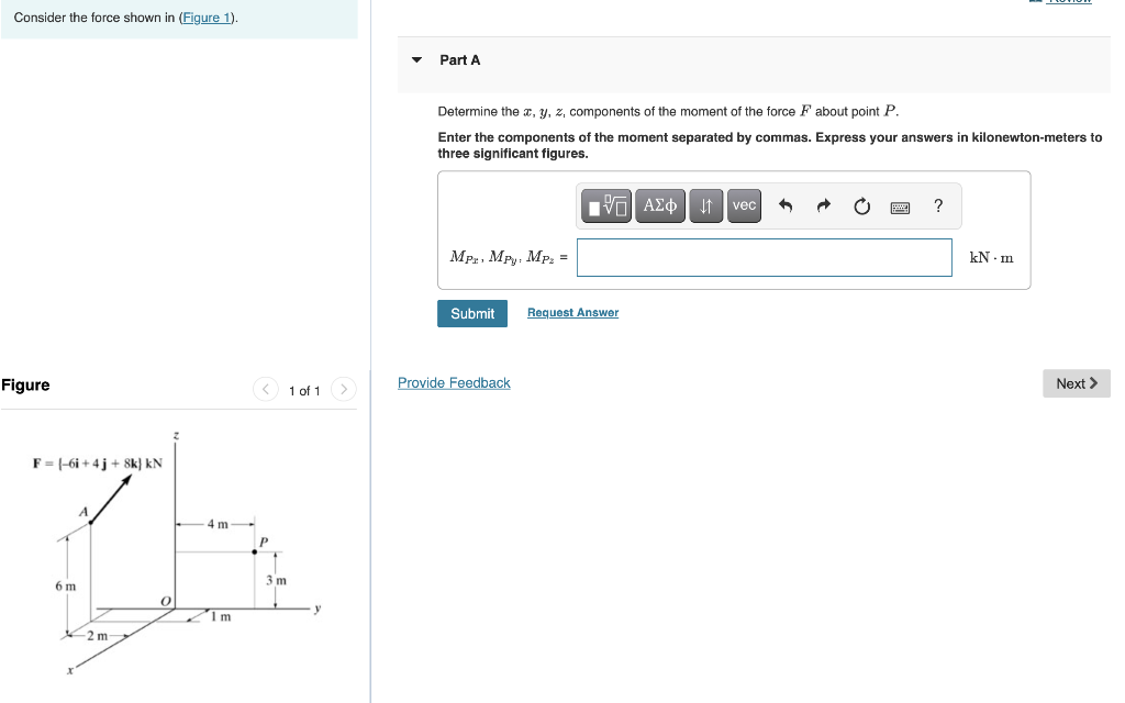 Solved Consider the force shown in (Figure 1). Part A | Chegg.com