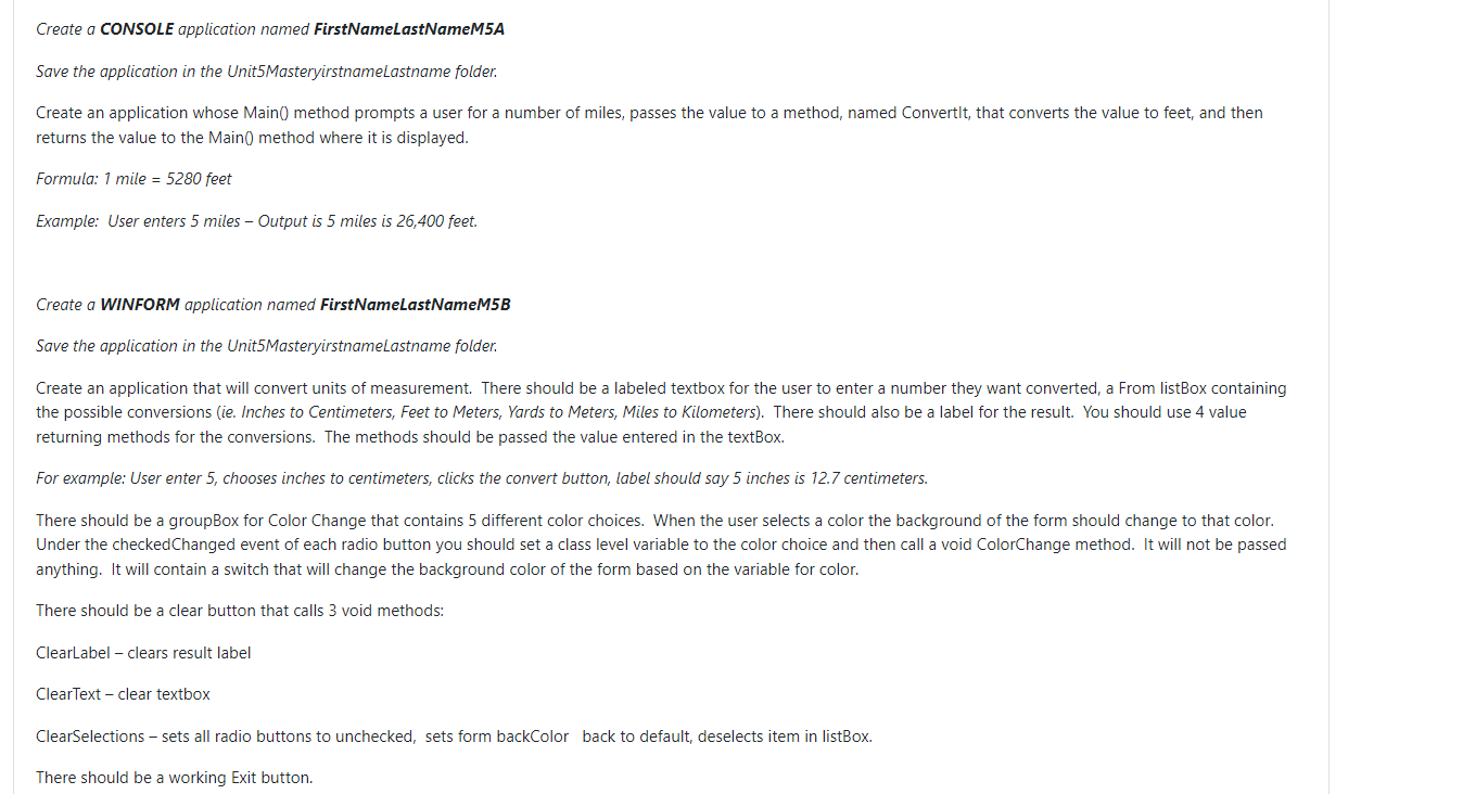 Solved Create a CONSOLE application named | Chegg.com