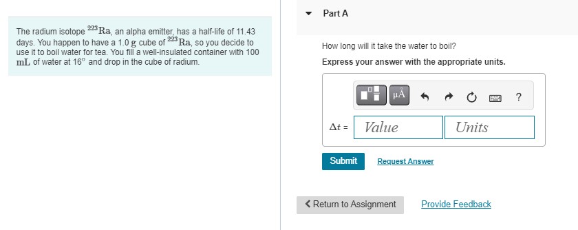 Solved The radium isotope 223Ra, an alpha emitter, has a | Chegg.com