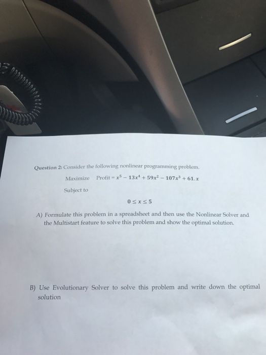 Solved Question 2: Consider the following nonlinear | Chegg.com