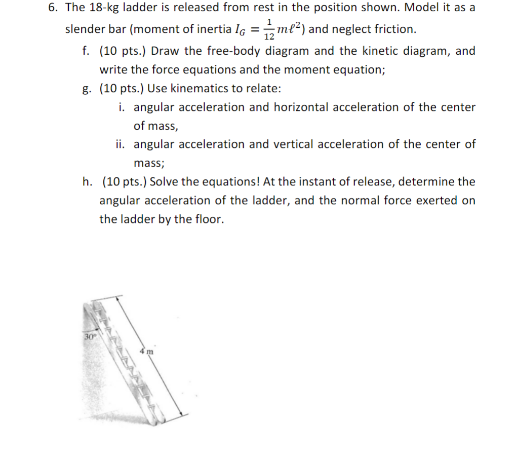 Solved The 18-kg ladder is released from rest in the | Chegg.com
