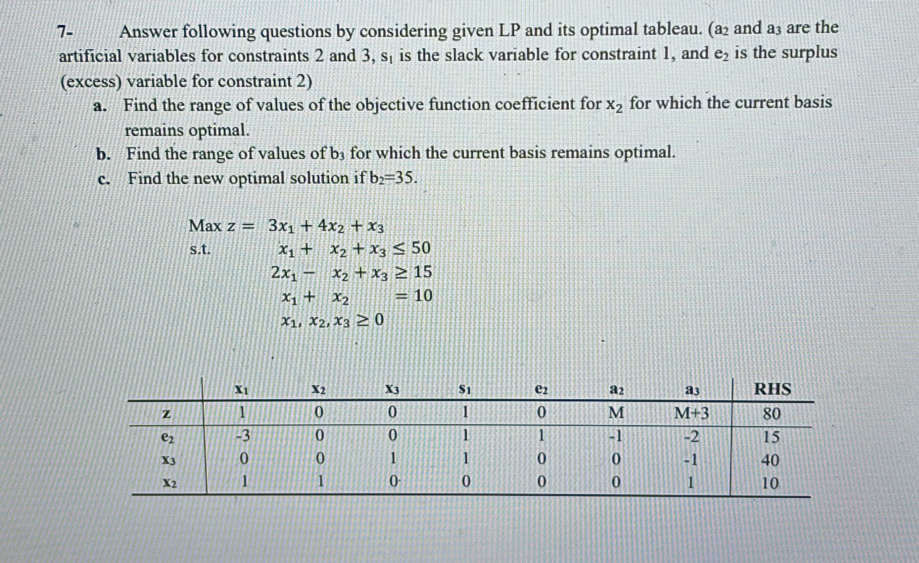 Solved 7- ﻿Answer following questions by considering given | Chegg.com