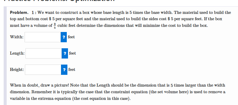 Solved Problem. 1: We want to construct a box whose base | Chegg.com