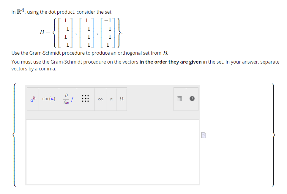 Solved In R4, using the dot product, consider the set | Chegg.com
