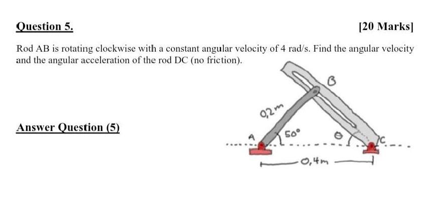 Solved Rod AB is rotating clockwise with a constant angular | Chegg.com