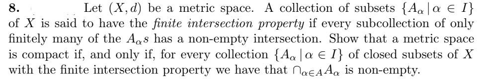 Solved 8. Let (X,d) be a metric space. A collection of | Chegg.com