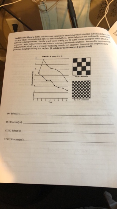 Dual Process Theory: In the checkerboard experiment | Chegg.com