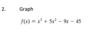 Solved Graph f(x)=x3+5x2−9x−45 | Chegg.com