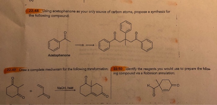 Solved 22.48 Using acetophenone as your only source of | Chegg.com