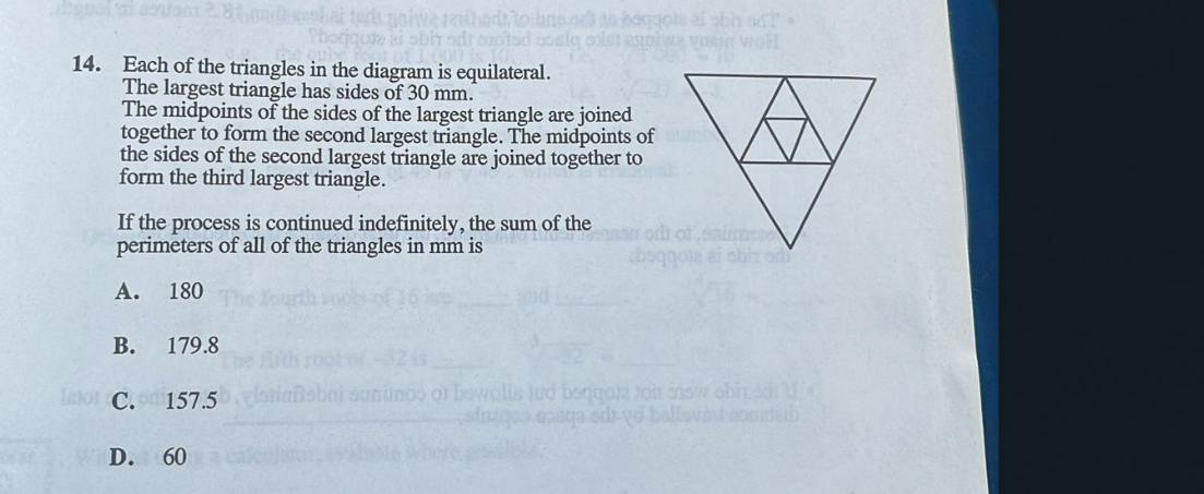 Solved 14. Each of the triangles in the diagram is | Chegg.com