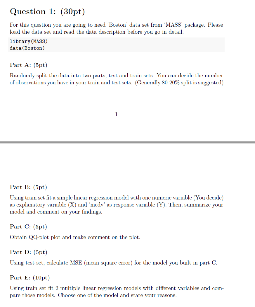 Solved Question 1 30pt For This Question You Are Going To 