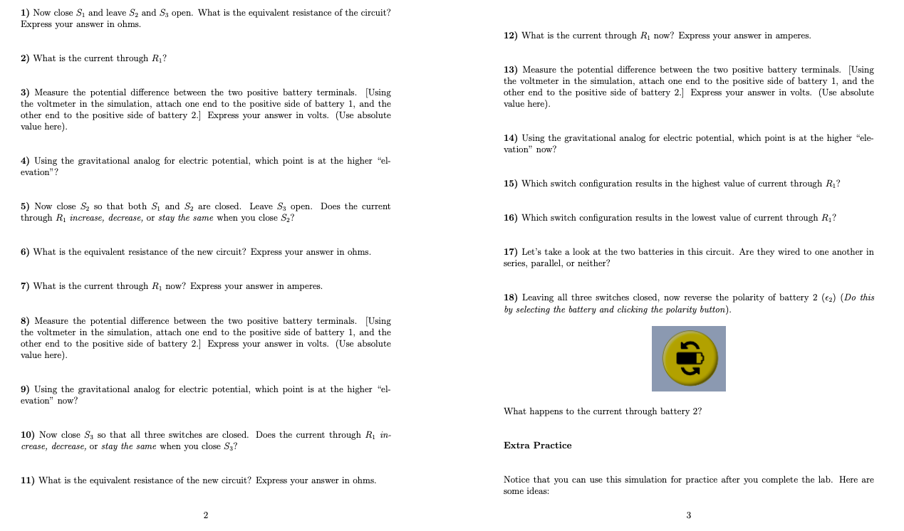Solved Lab Dc Circuits With Switches Objective Develop An