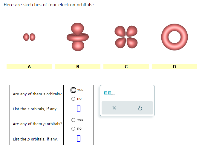 [Solved]: Here are sketches of four electron orbitals: