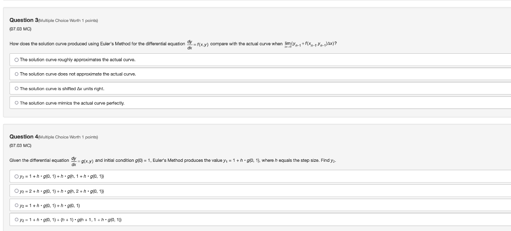Solved Question 3(Multiple Choice Worth 1 points) (07.03 MC) | Chegg.com