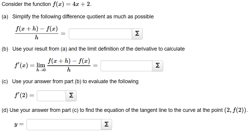 Solved Consider the function f(x) = 4x + 2. (a) Simplify the | Chegg.com
