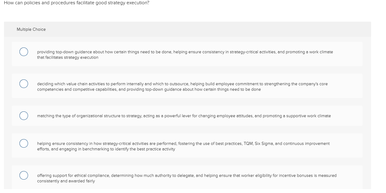Solved How can policies and procedures facilitate good | Chegg.com