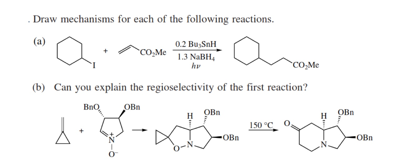 Solved . Draw mechanisms for each of the following | Chegg.com