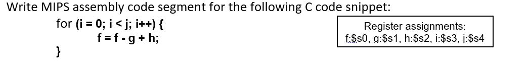 Solved Write MIPS assembly code segment for the following C | Chegg.com