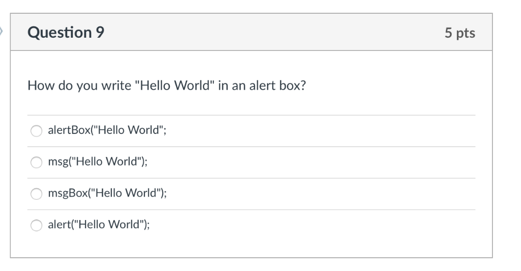 Solved Question 6 5 pts How do you declare a JavaScript | Chegg.com