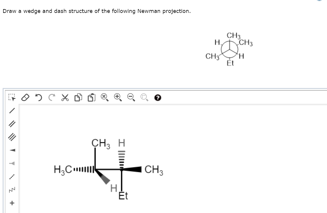 Solved Draw a wedge and dash structure of the following | Chegg.com